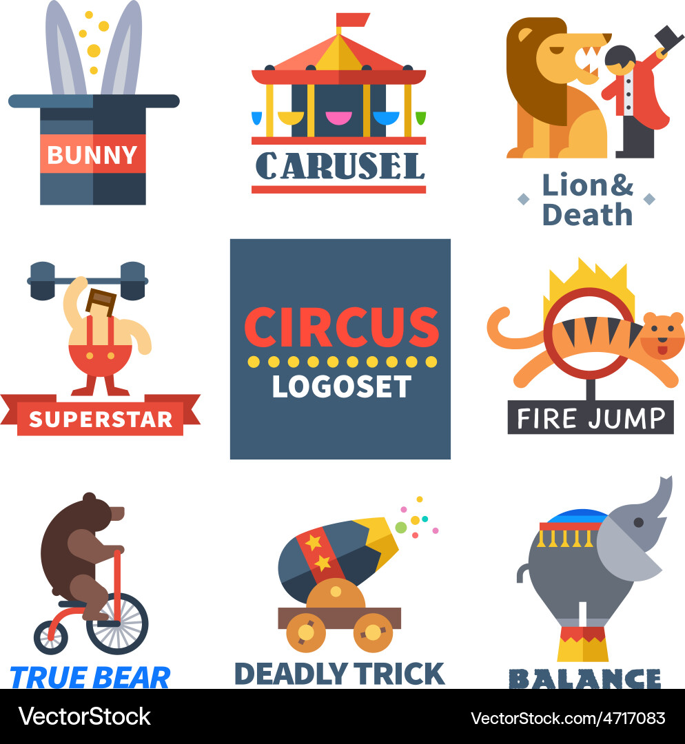 Circus Logos & Emblems Royalty Free Vector Image