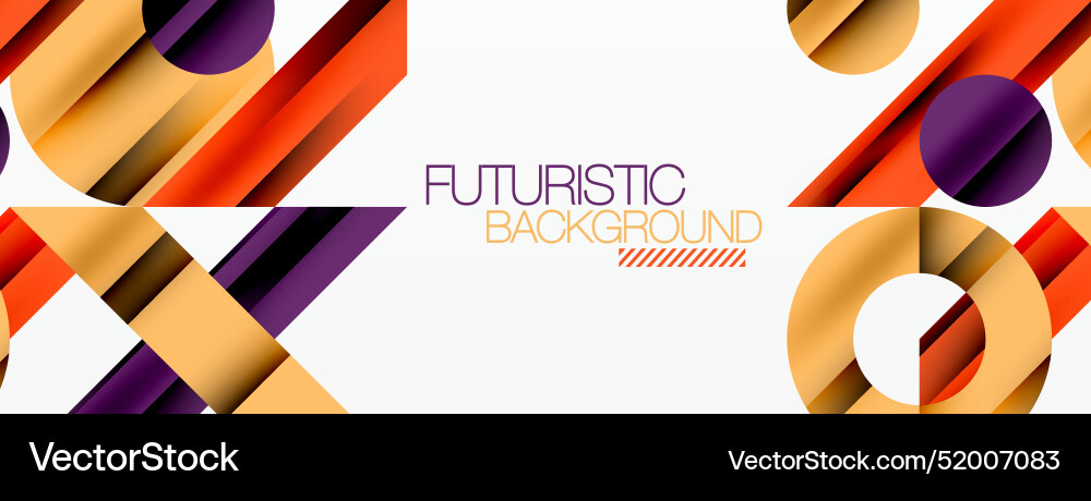 Geometric diagonal line and circle shape wide Vector Image