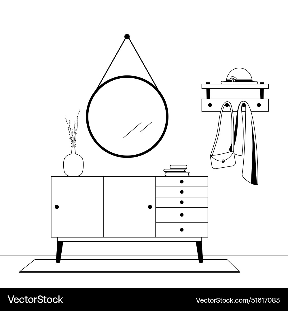 Interior of modern hallway Royalty Free Vector Image