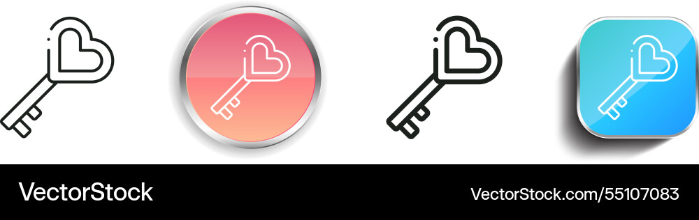 Key icon thin linear regular and button style Vector Image