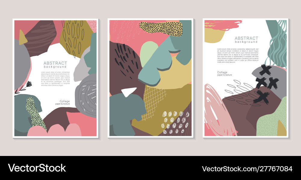 Collection trendy creative cards Royalty Free Vector Image