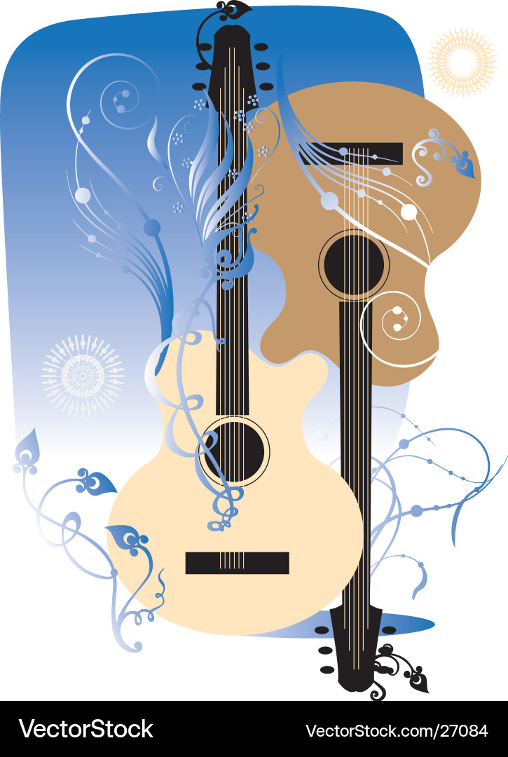 Dual Guitar Musical Artwork Royalty Free Vector Image
