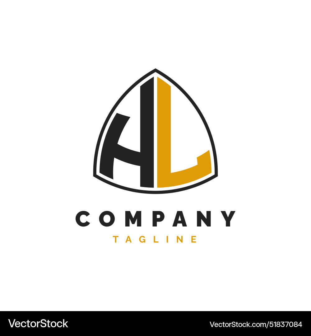 Initial letter hl logo design alphabet Royalty Free Vector