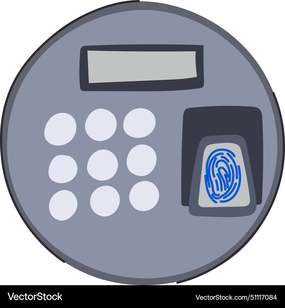 Iris Biometric Security Device Cartoon Royalty Free Vector