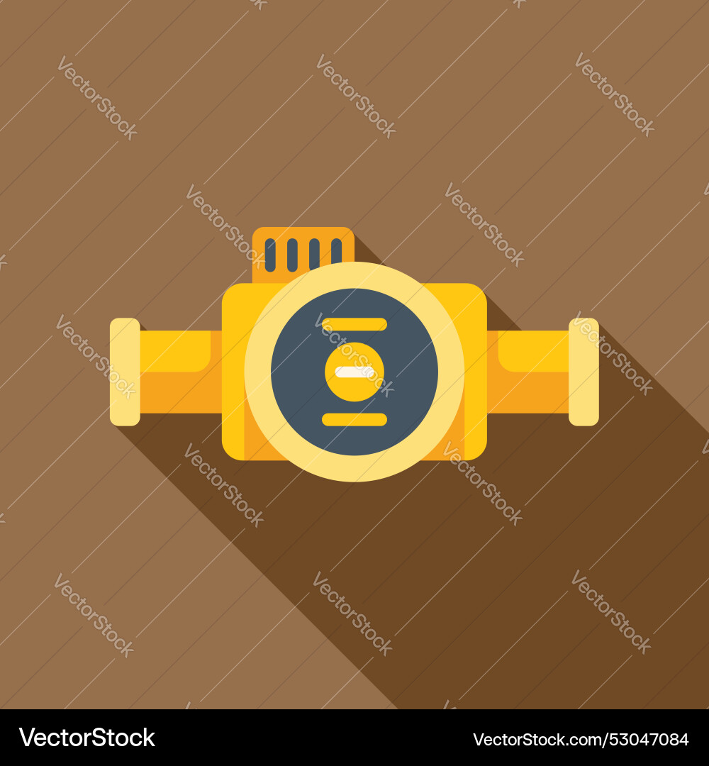 Yellow water meter icon showing closed valve Vector Image