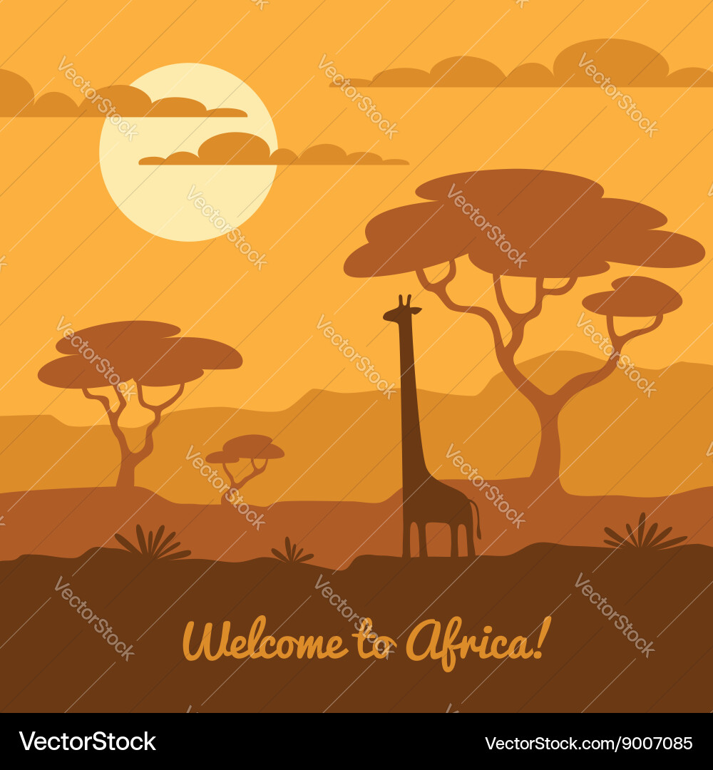 African landscape Royalty Free Vector Image - VectorStock