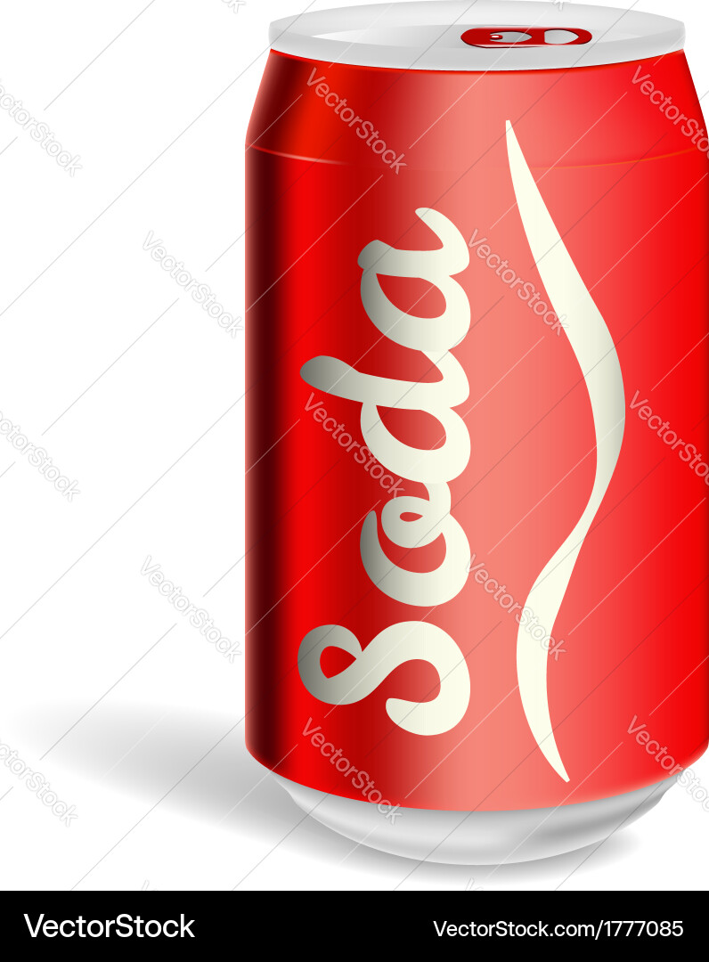 Aluminium soda can isolated Royalty Free Vector Image