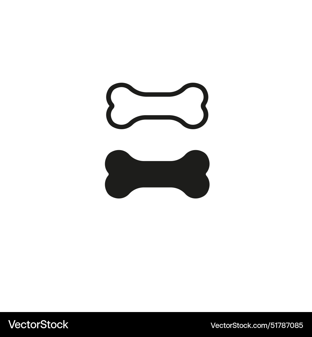 Bone icon lined isolated Royalty Free Vector Image