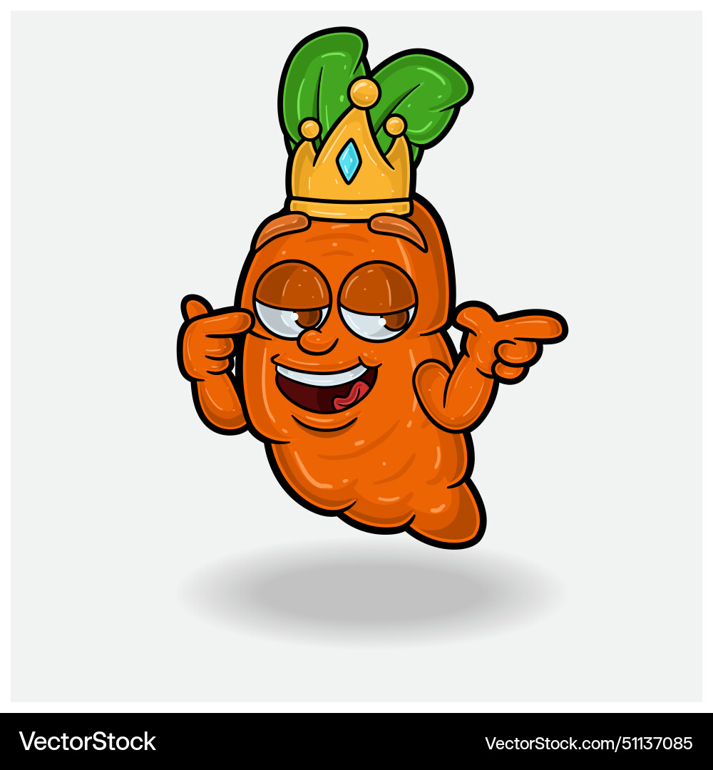 Carrot character cartoon with smug expression Vector Image