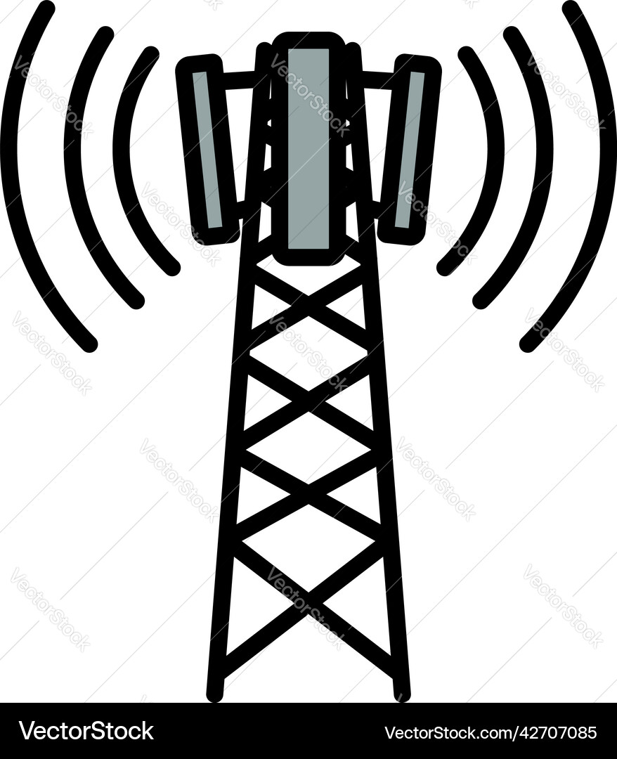 Cellular broadcasting antenna icon Royalty Free Vector Image