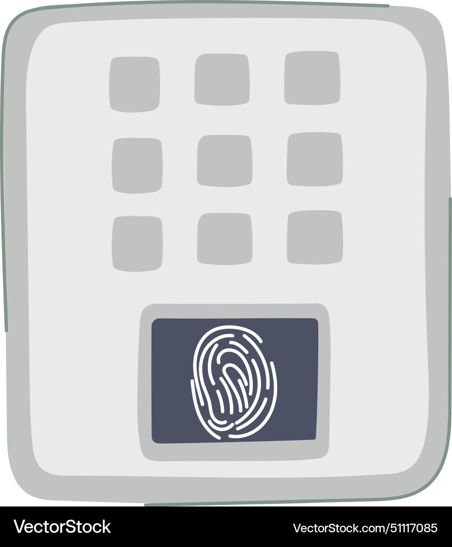Fingerprint biometric security device cartoon Vector Image