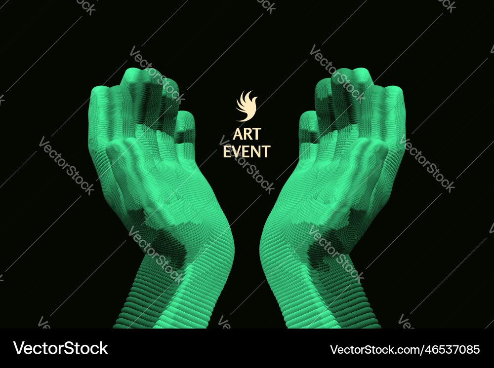Helping and proctecting hands technologies Vector Image