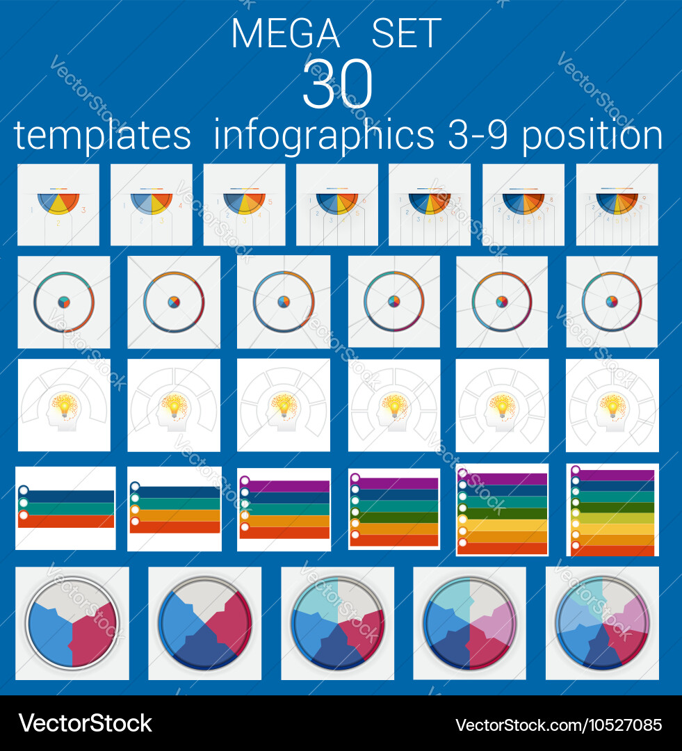 Mega set 30 Royalty Free Vector Image - VectorStock
