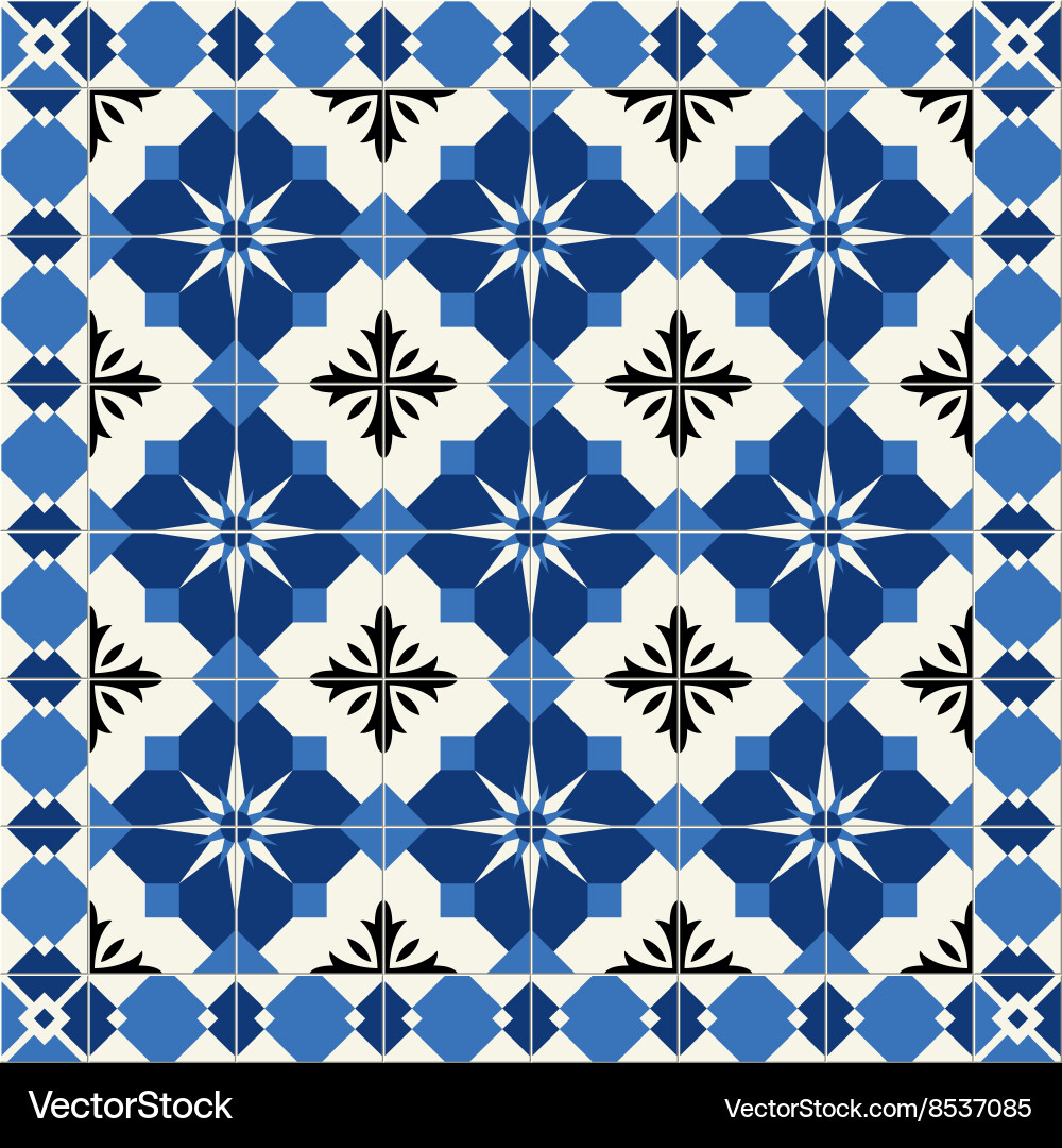 Seamless turkish moroccan portuguese tiles Vector Image