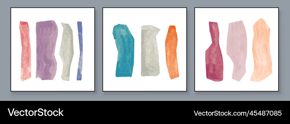 Set of abstract hand painted Royalty Free Vector Image