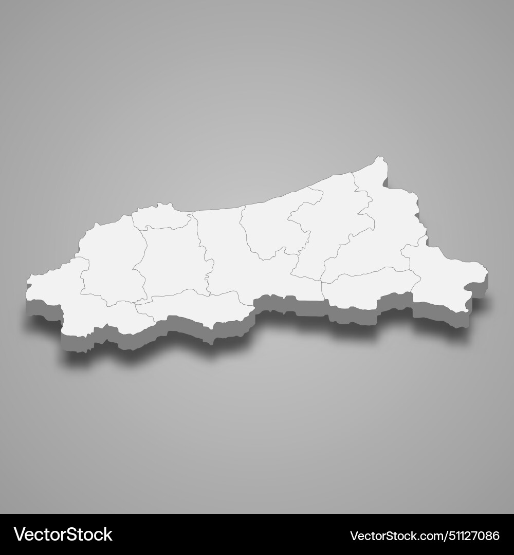 3d isometric map of jijel is a region algeria Vector Image
