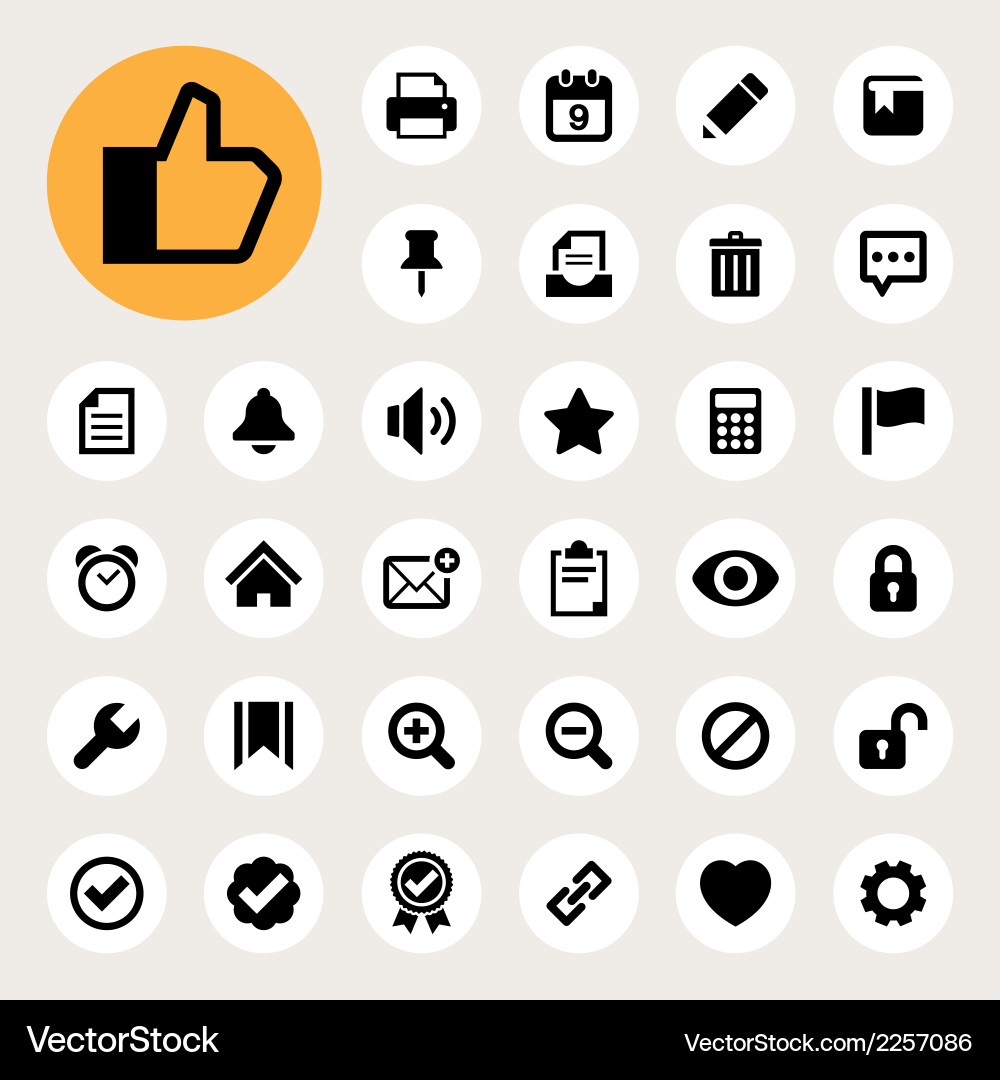 Computer and application interface icon set eps10 Vector Image