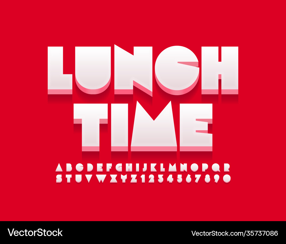 Concept sign lunch time abstract style alphabet Vector Image