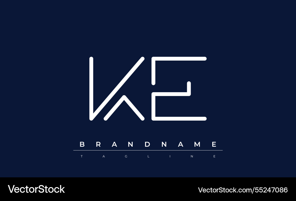 Creative ke letter initial logo image Royalty Free Vector