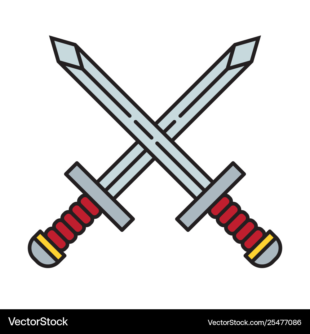 Crossed sword icon symbol Royalty Free Vector Image