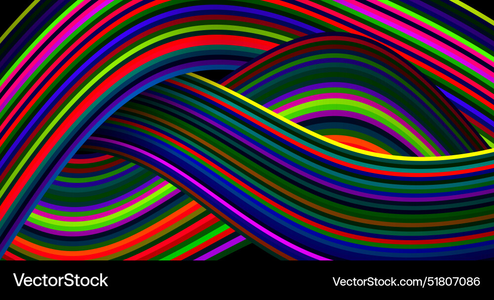 Digital technologies wavy multi-colored lines Vector Image