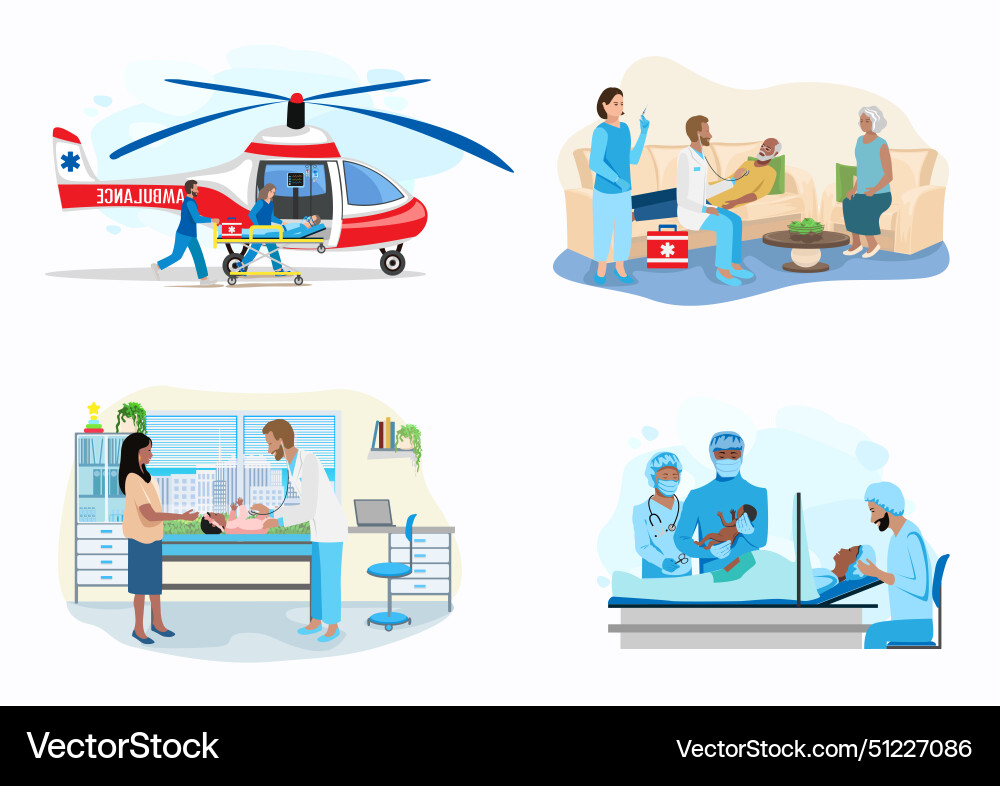 Doctor and patient set Royalty Free Vector Image