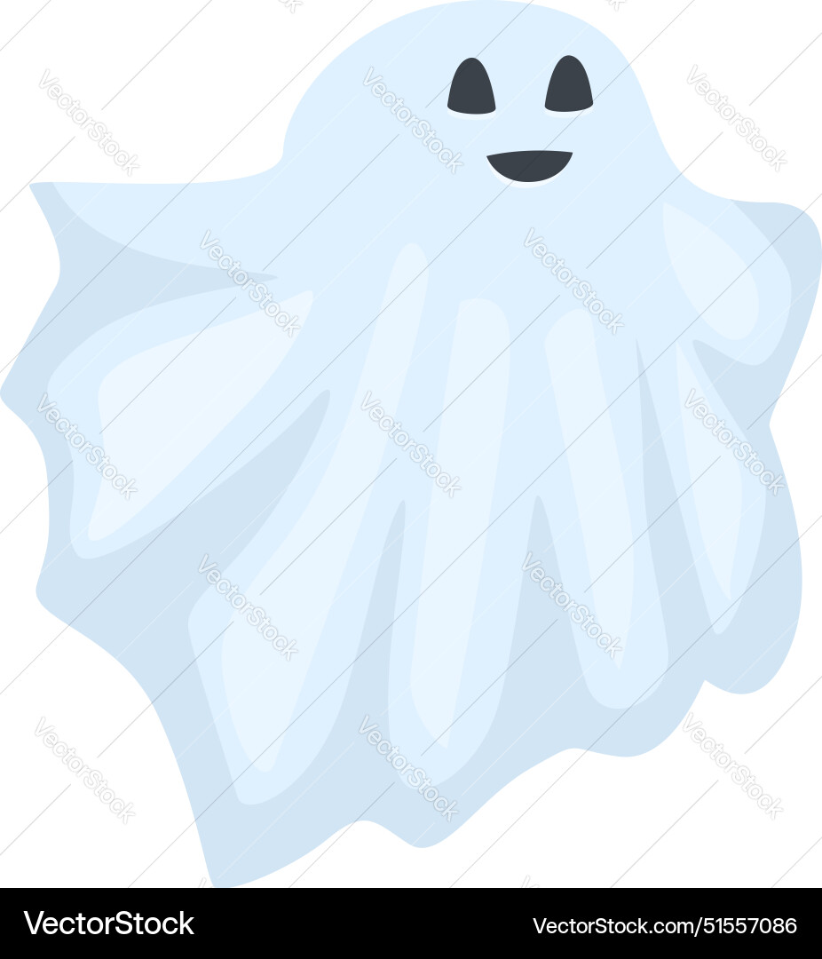 Friendly cartoon ghost floating with a smile Vector Image