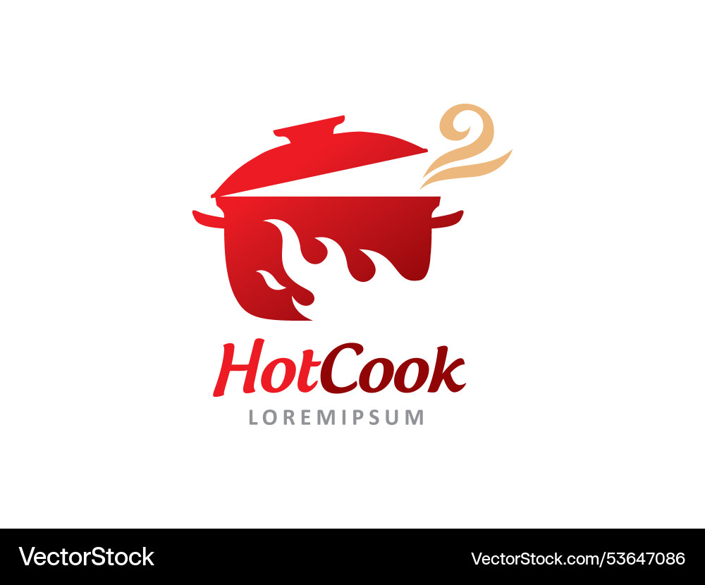 Hot cook logo symbol or icon template Royalty Free Vector