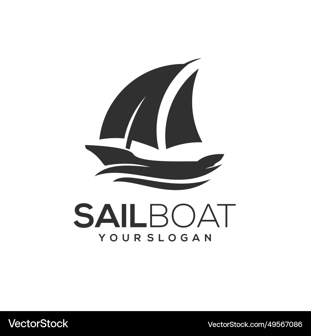 Sailboat logo retro Royalty Free Vector Image - VectorStock