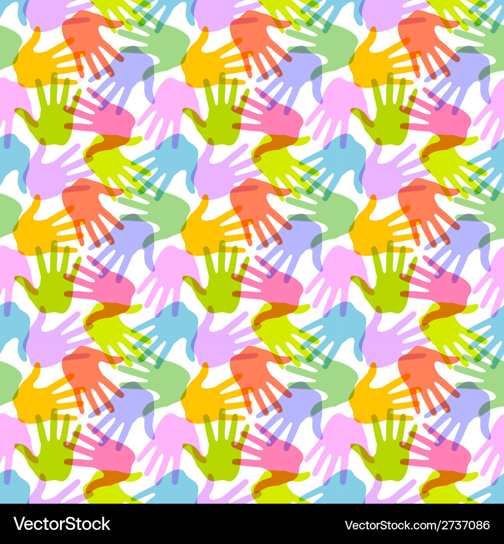 Seamless pattern print of hands Royalty Free Vector Image