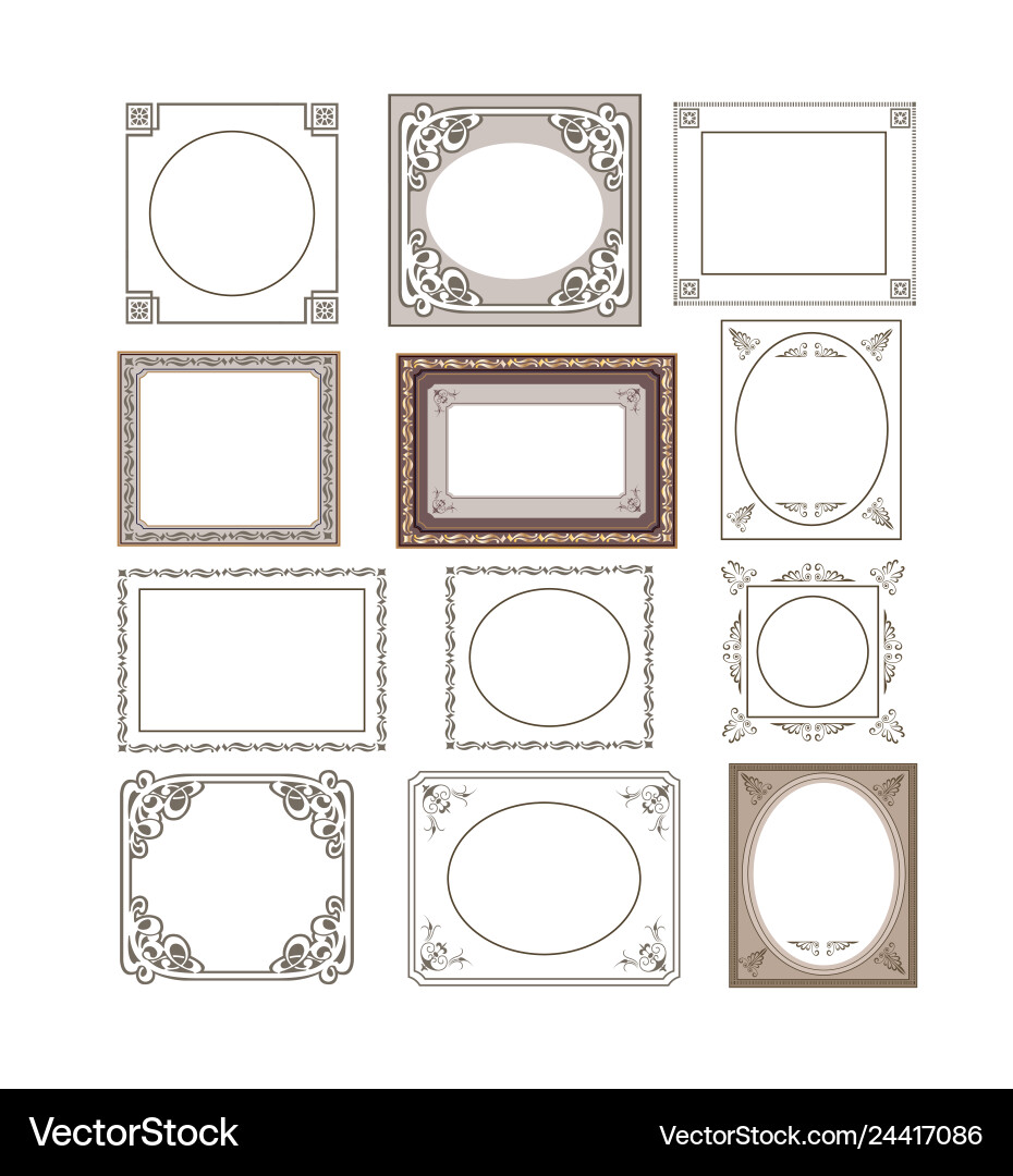 Set of floral frames border Royalty Free Vector Image