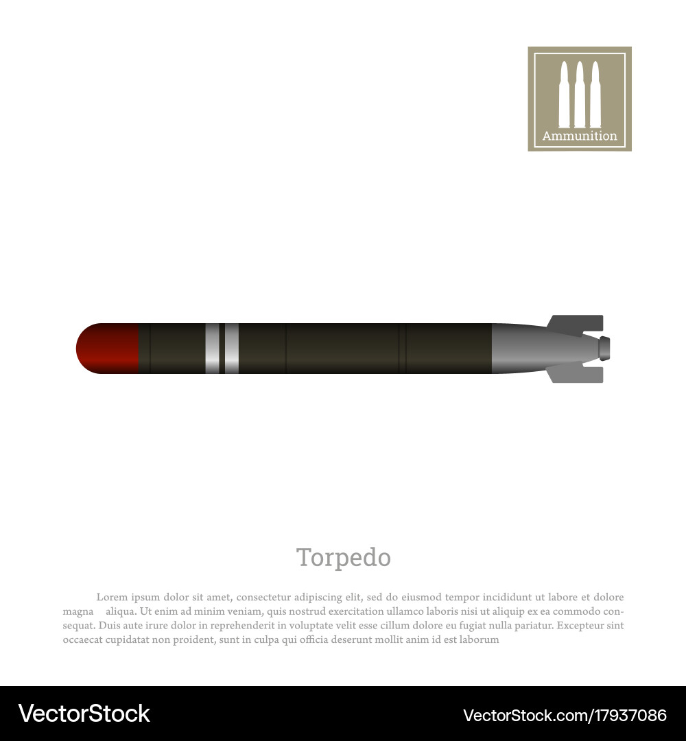 Torpedo drawing on a white background Royalty Free Vector
