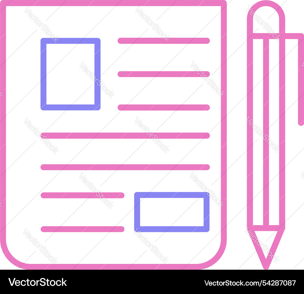 Blog line two colour icon Royalty Free Vector Image