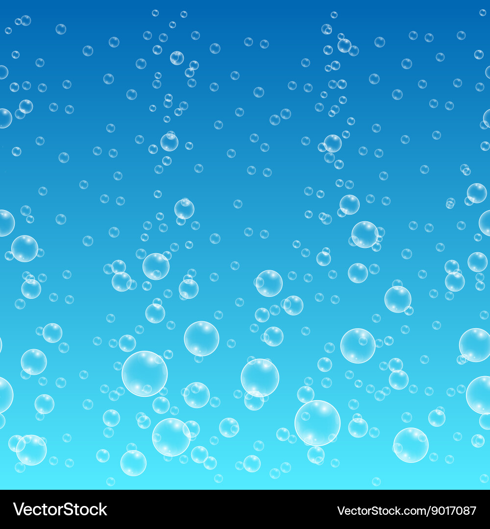 Blue Water with Bubbles - Seamless Royalty Free Vector Image