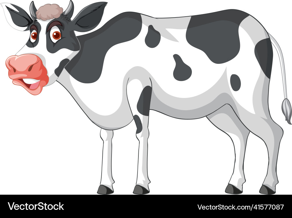 Cow standing cartoon character Royalty Free Vector Image
