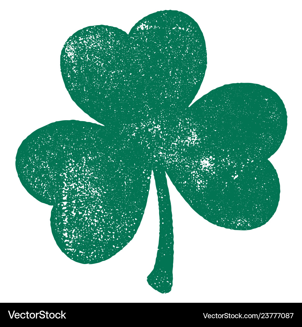 Grunge clover leaf Royalty Free Vector Image - VectorStock