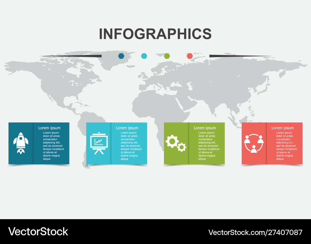 Infographic Template - 4 Rectangles Royalty Free Vector