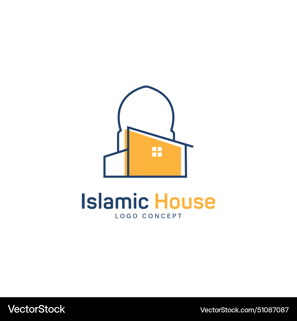 Islamic house logo symbol design Royalty Free Vector Image