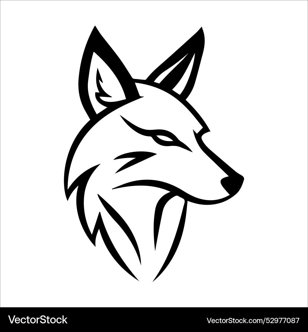 Jackal icon or modern line symbol art Royalty Free Vector