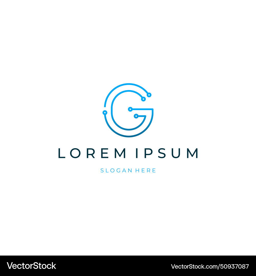 Letter g tech logo design on isolated background Vector Image