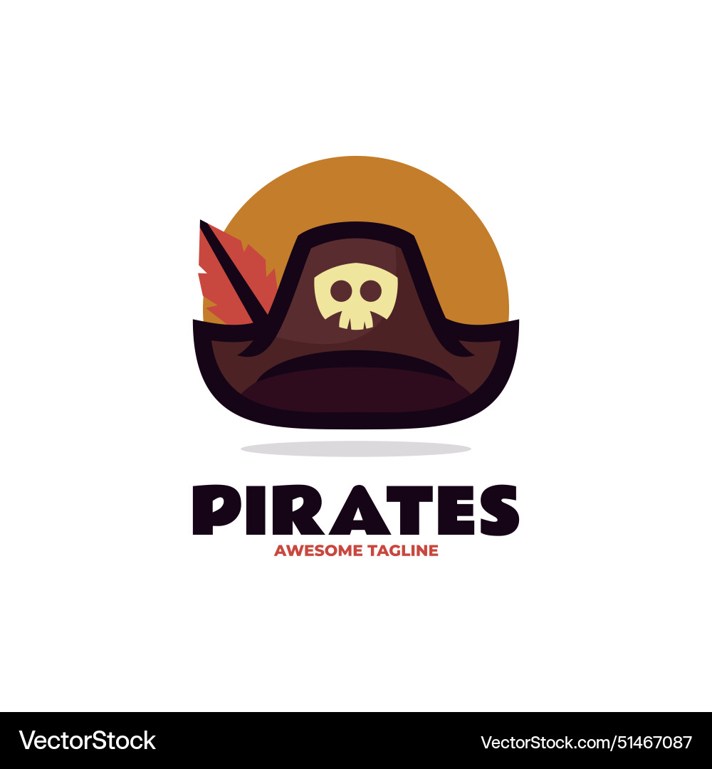 Logo pirates hat simple mascot style Royalty Free Vector