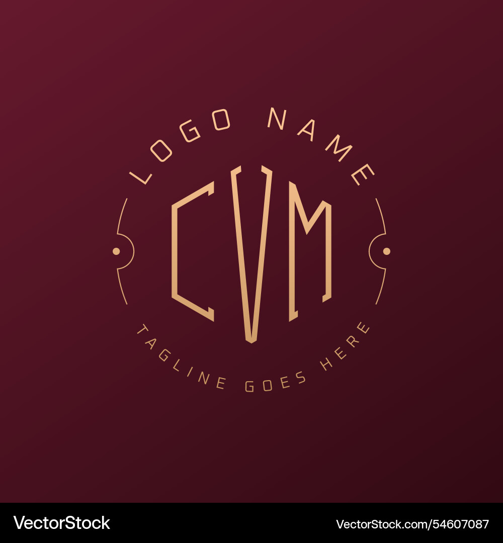 Luxury cvm logo design elegant letter Royalty Free Vector