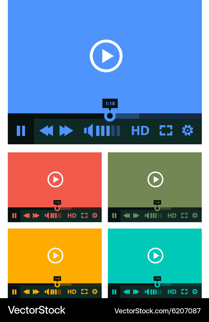 Media player template Royalty Free Vector Image