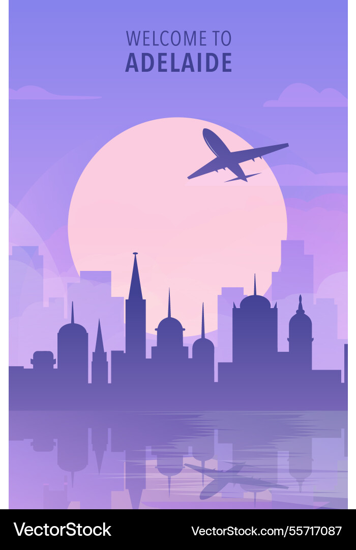 Welcome to adelaide australia gradient city Vector Image