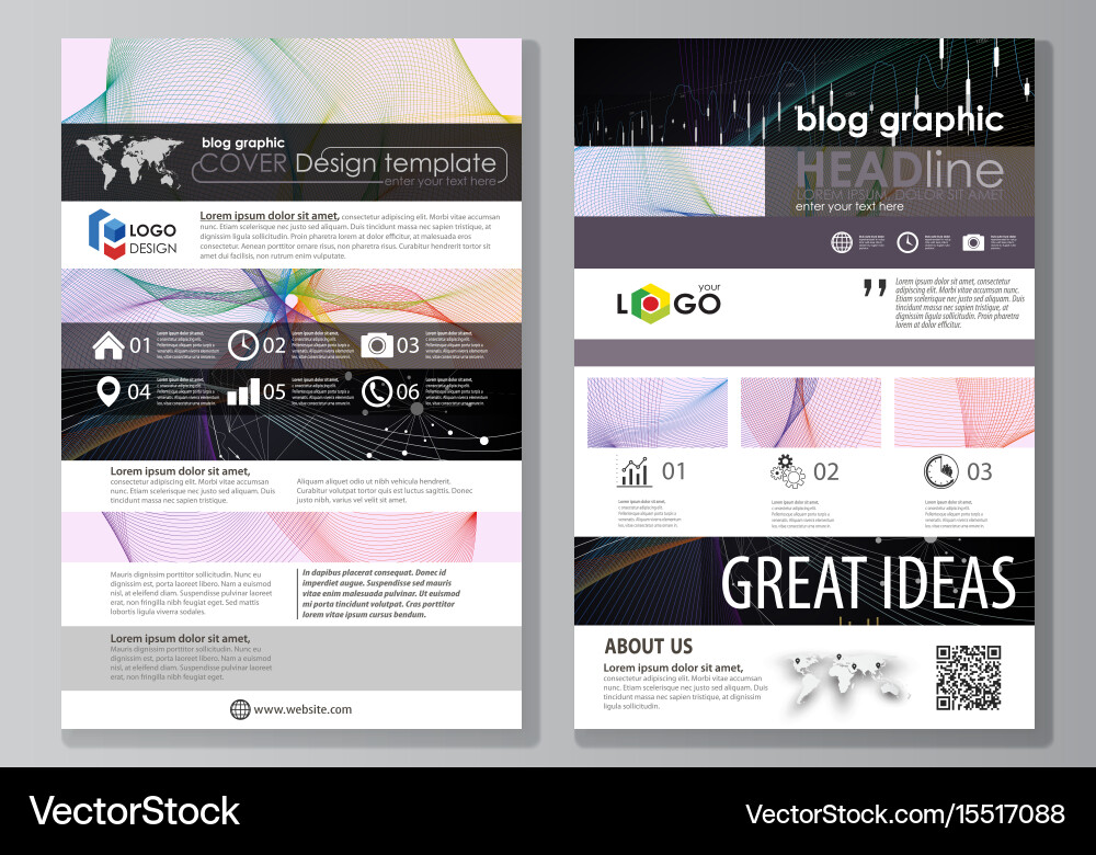 Blog graphic business templates page website Vector Image