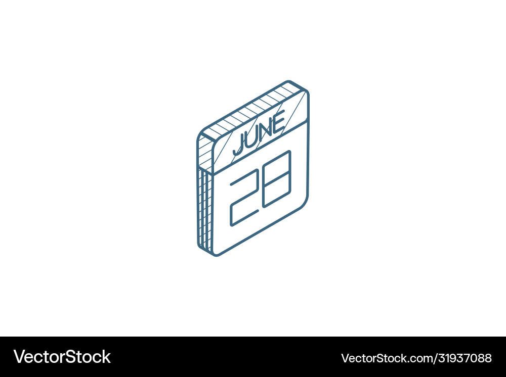 Calendar Isometric Line Art Royalty Free Vector Image