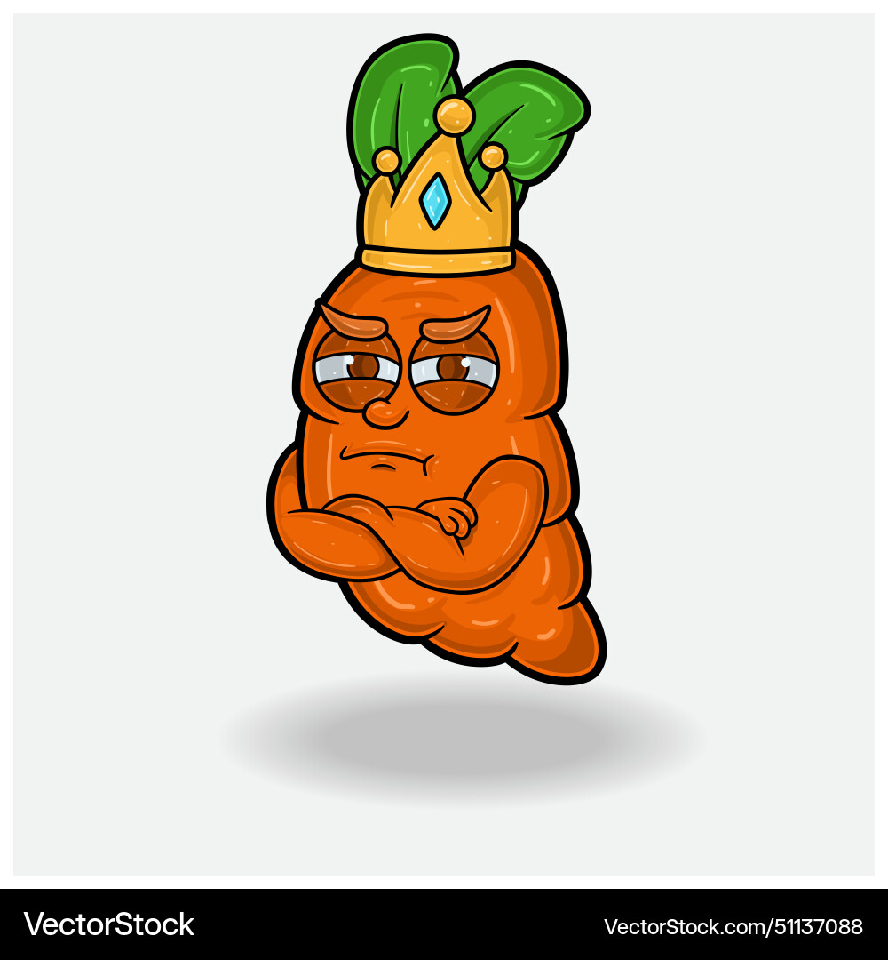 Carrot character cartoon with jealous expression Vector Image