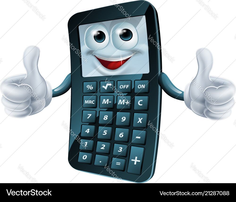 Cartoon calculator man Royalty Free Vector Image