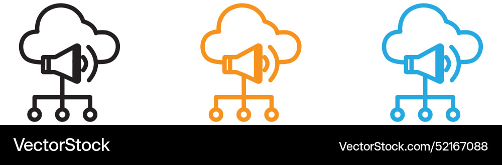 Cloud marketing icon logo set collection for web Vector Image