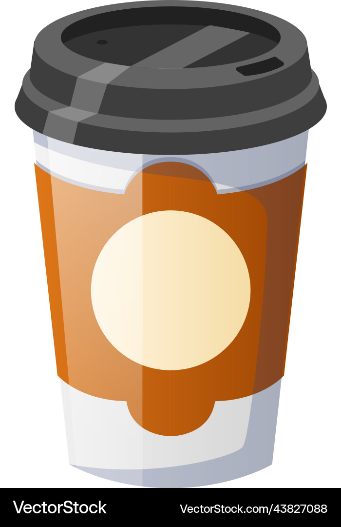 Disposable coffee to go cartoon Royalty Free Vector Image
